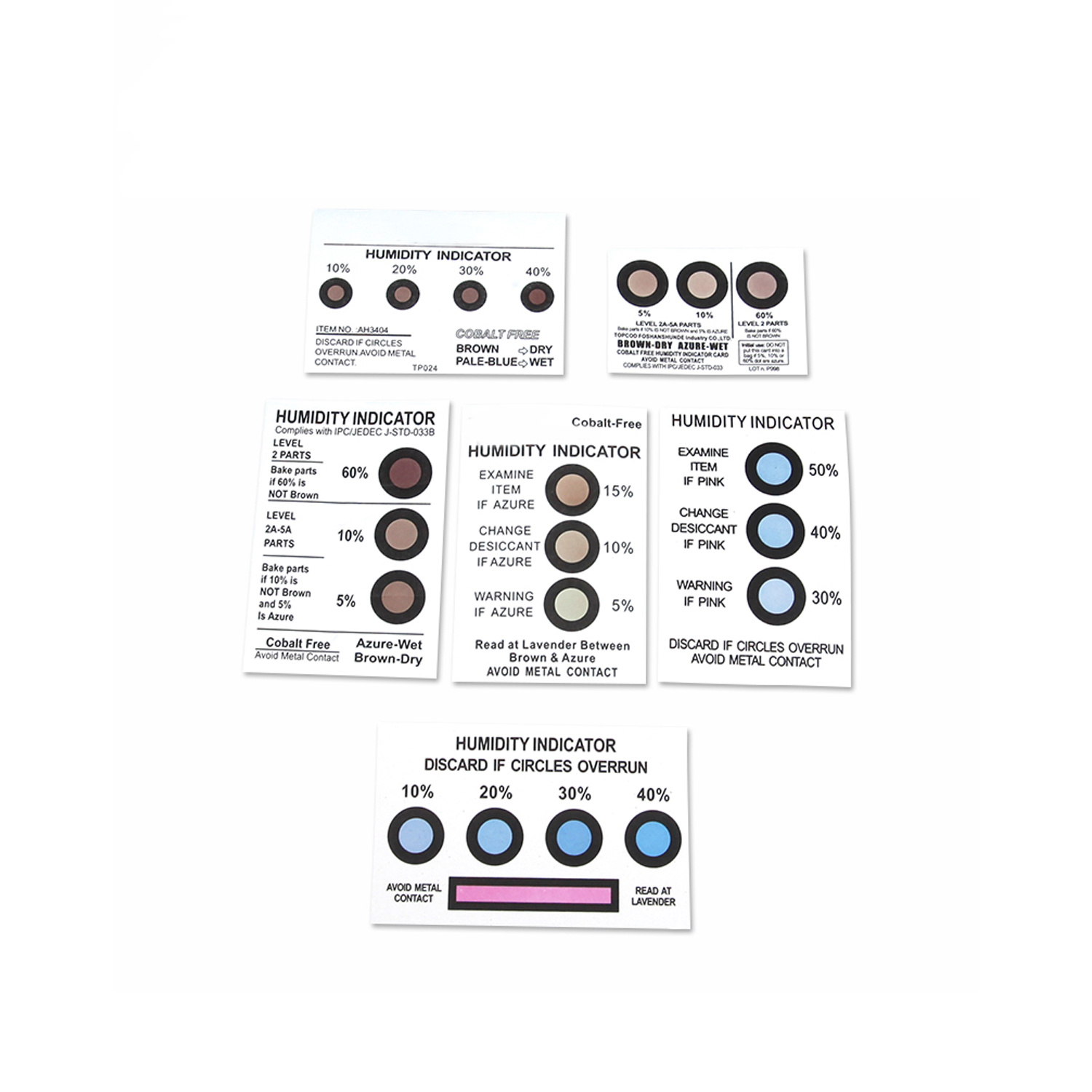 Reversible 3 Dots(5% 10% 60%) Cobalt Dichloride Free Blue To Pink HIC ...